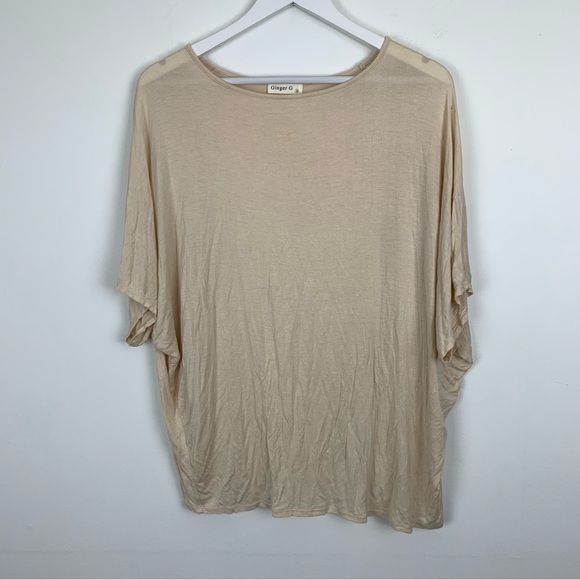 Ginger G | Tops | Ginger G T Shirt Top Cream Medium | Poshmark